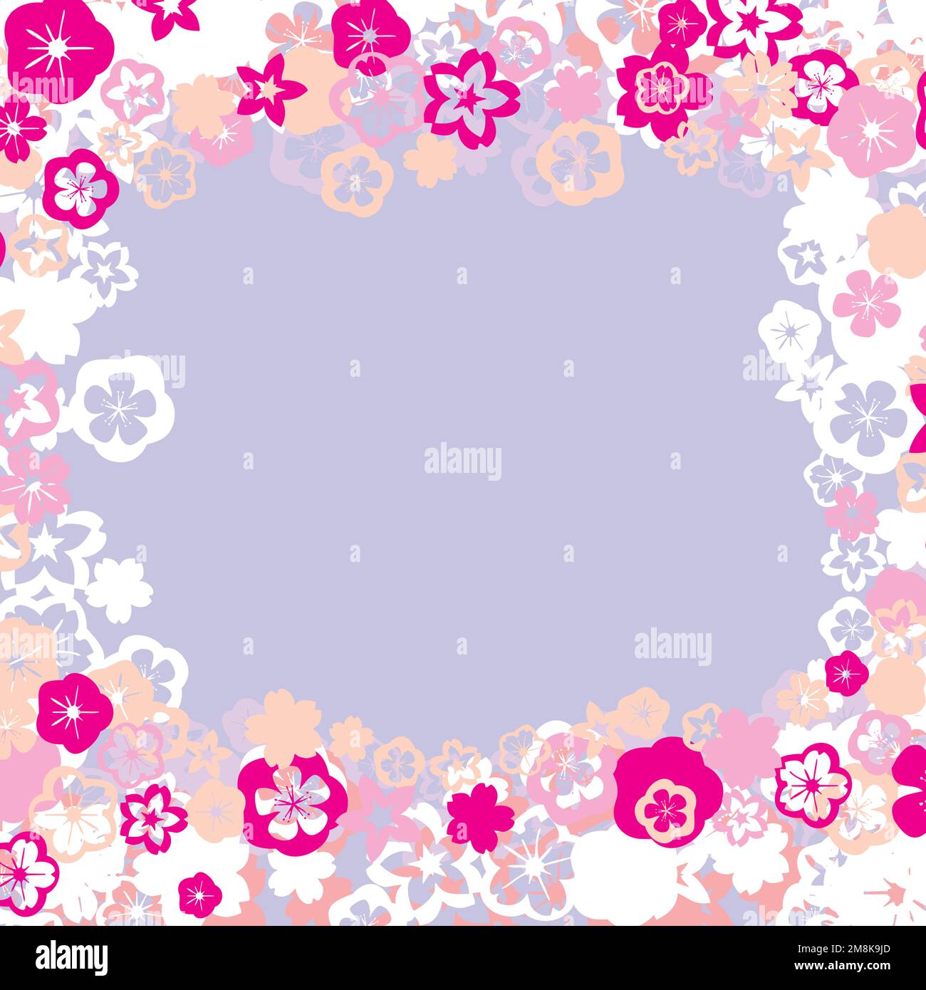 Pink Cherry blossom vector Illustration with copyspace i the middle ...