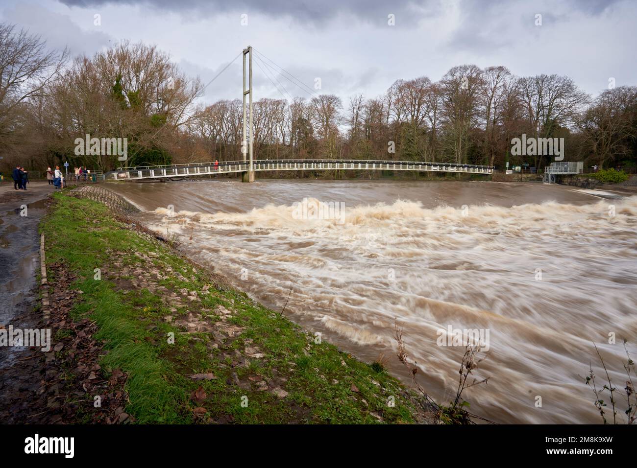 Heavy rain causes turbulent water and flooding in Pontcanna Fields and ...