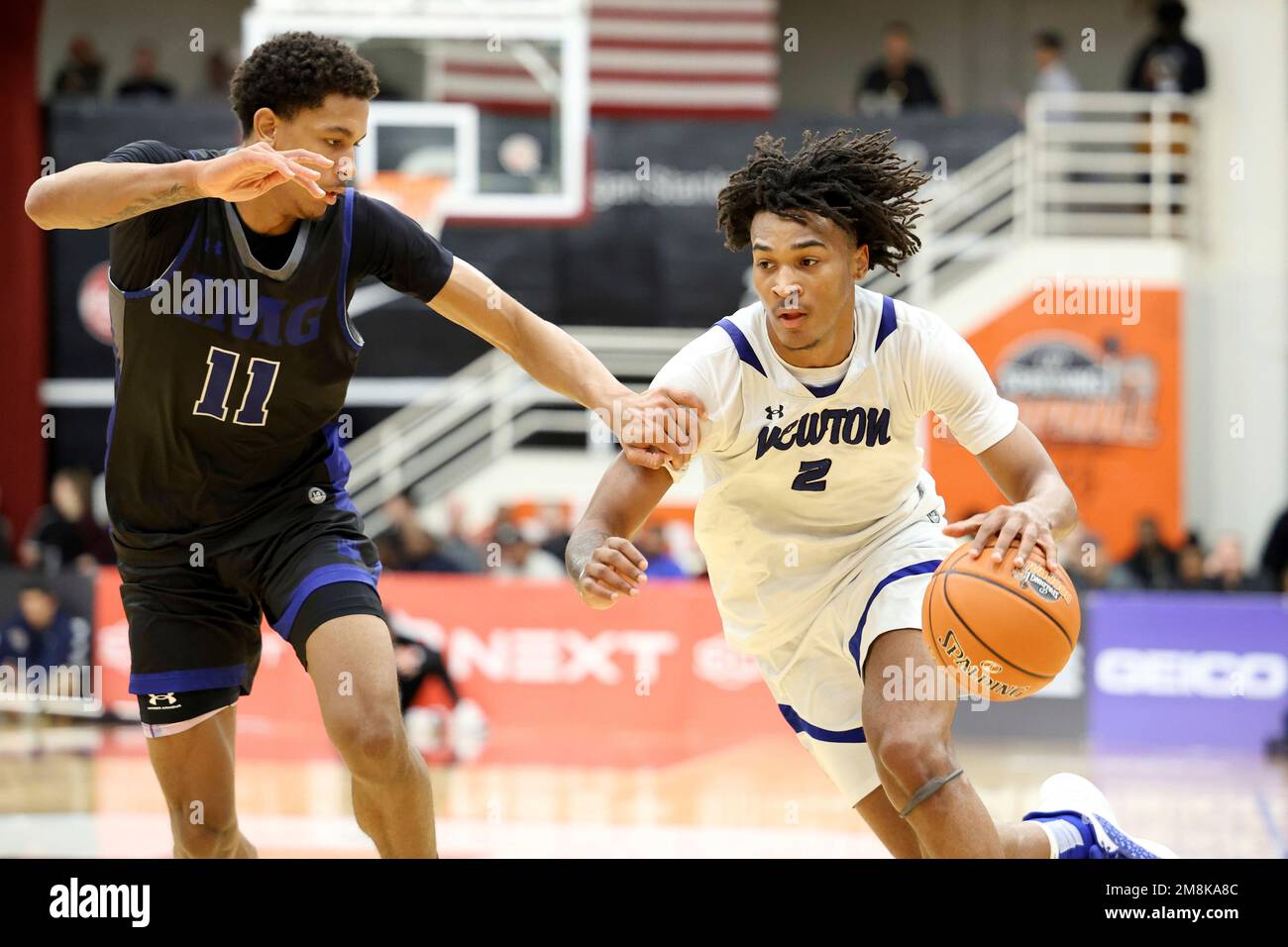 Newton's Stephon Castle #2 in action against IMG Academy during a high ...