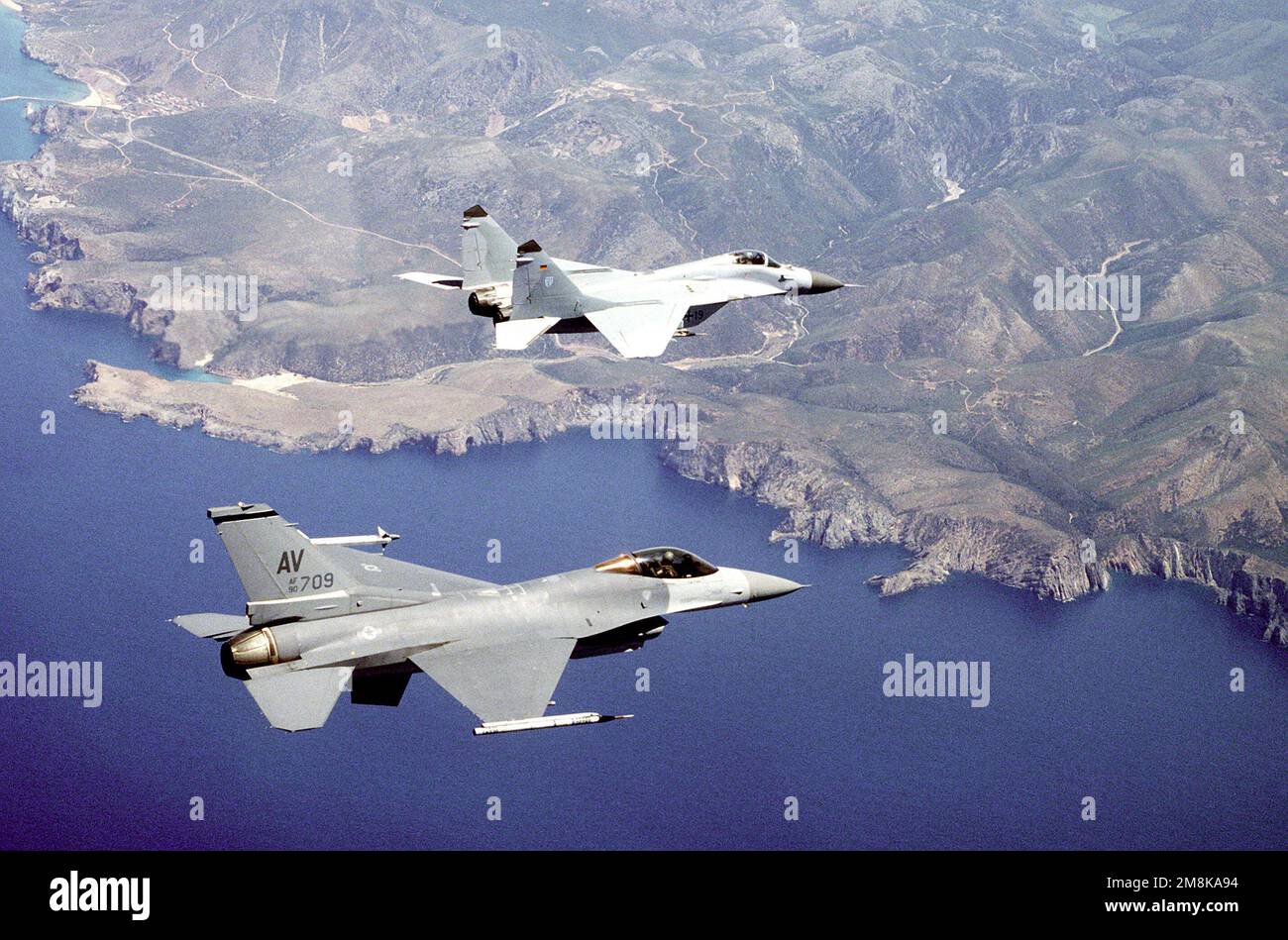 A US Air Force F-16 Fighting Falcon, from the 510th Fighter Squadron ...