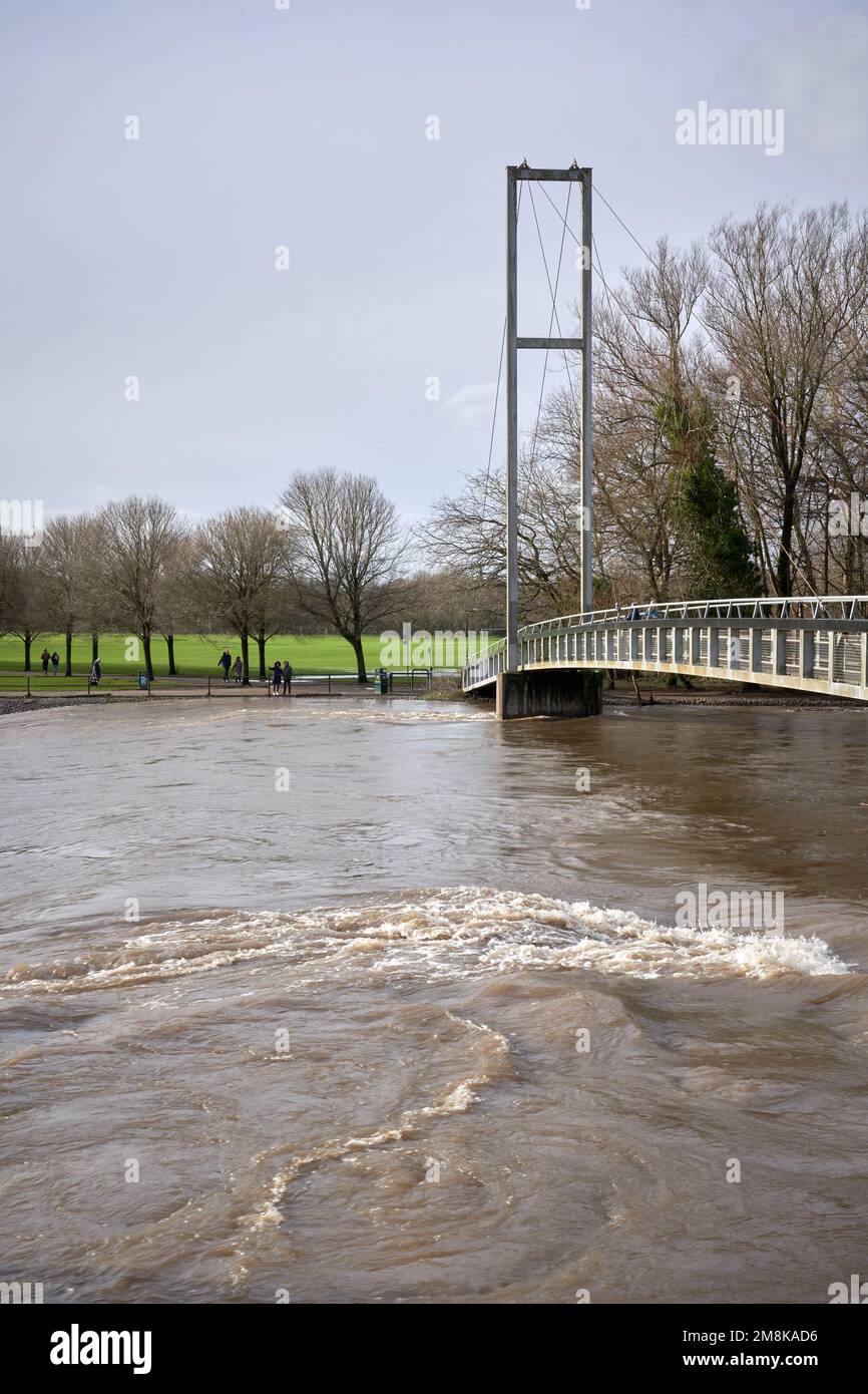 Heavy Rain Causes Turbulent Water And Flooding In Pontcanna Fields And