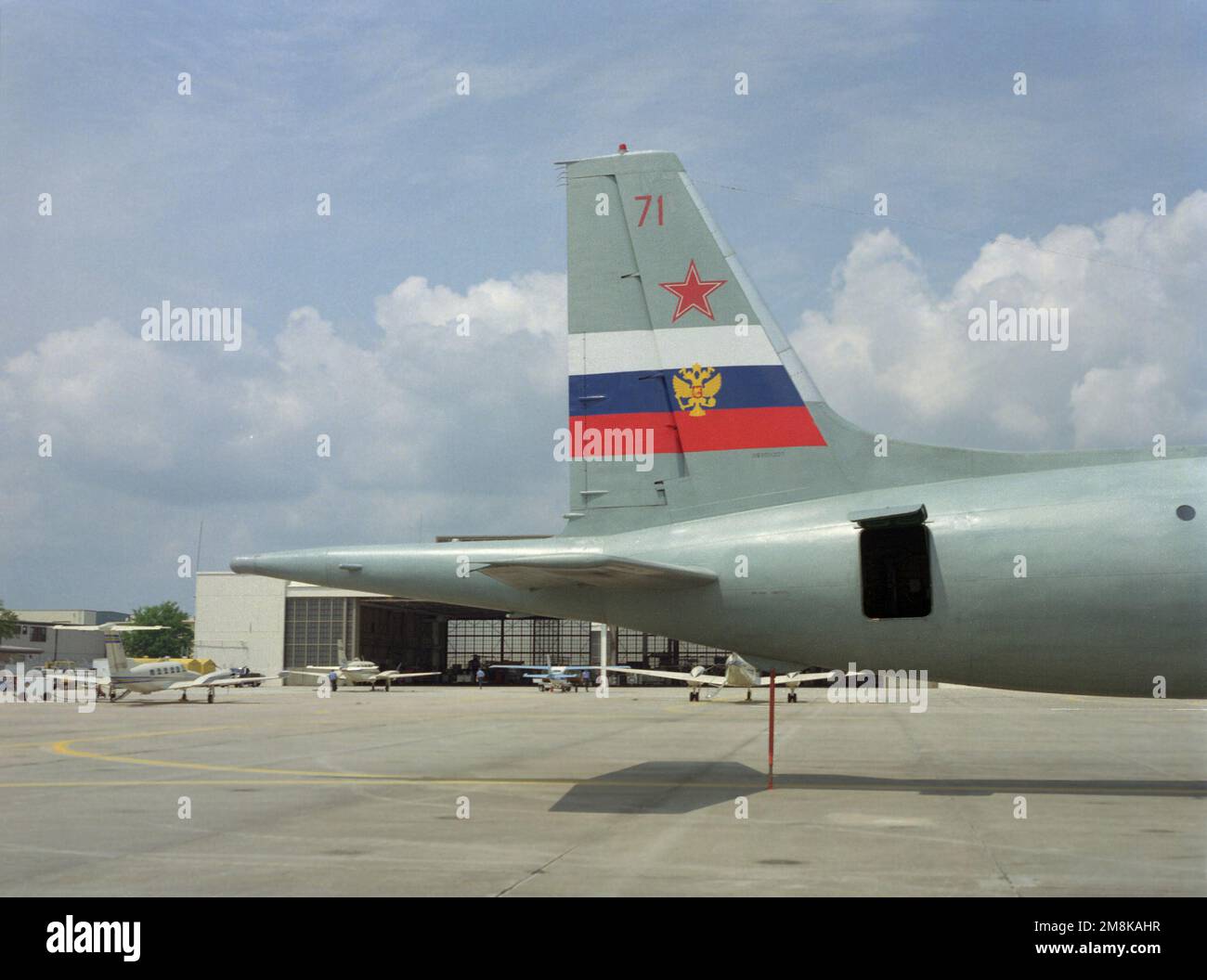 Right side view of the tail section of a Russian IL-38 May anti ...
