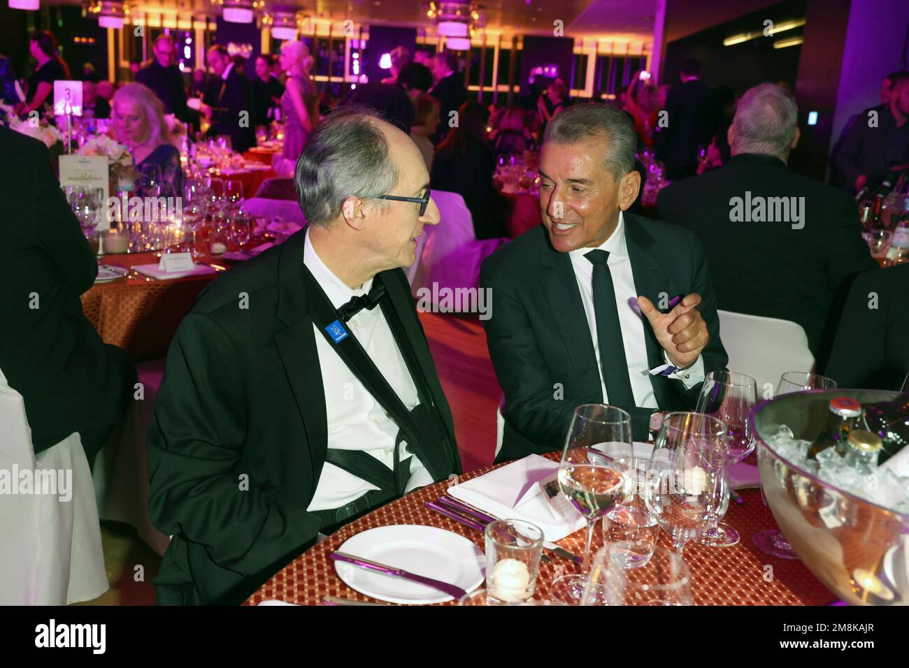 Berlin, Germany. 14th Jan, 2023. Gerard Biard (l) and Michel Friedmann ...