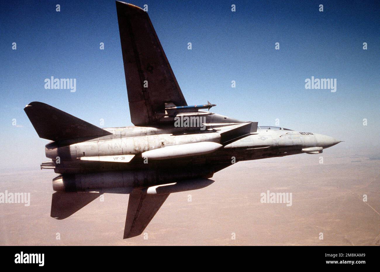 An air to air underside view of a US Navy F-14D Tomcat from Fighter ...