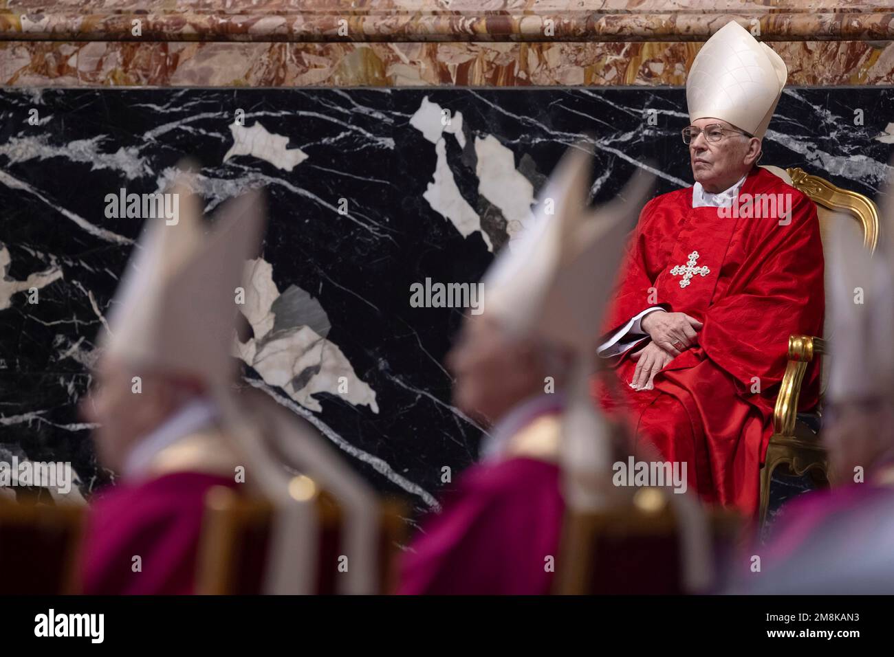 Vatican city, Vatican, 14 january 2023. Cardinal Giovanni Battista Re ...