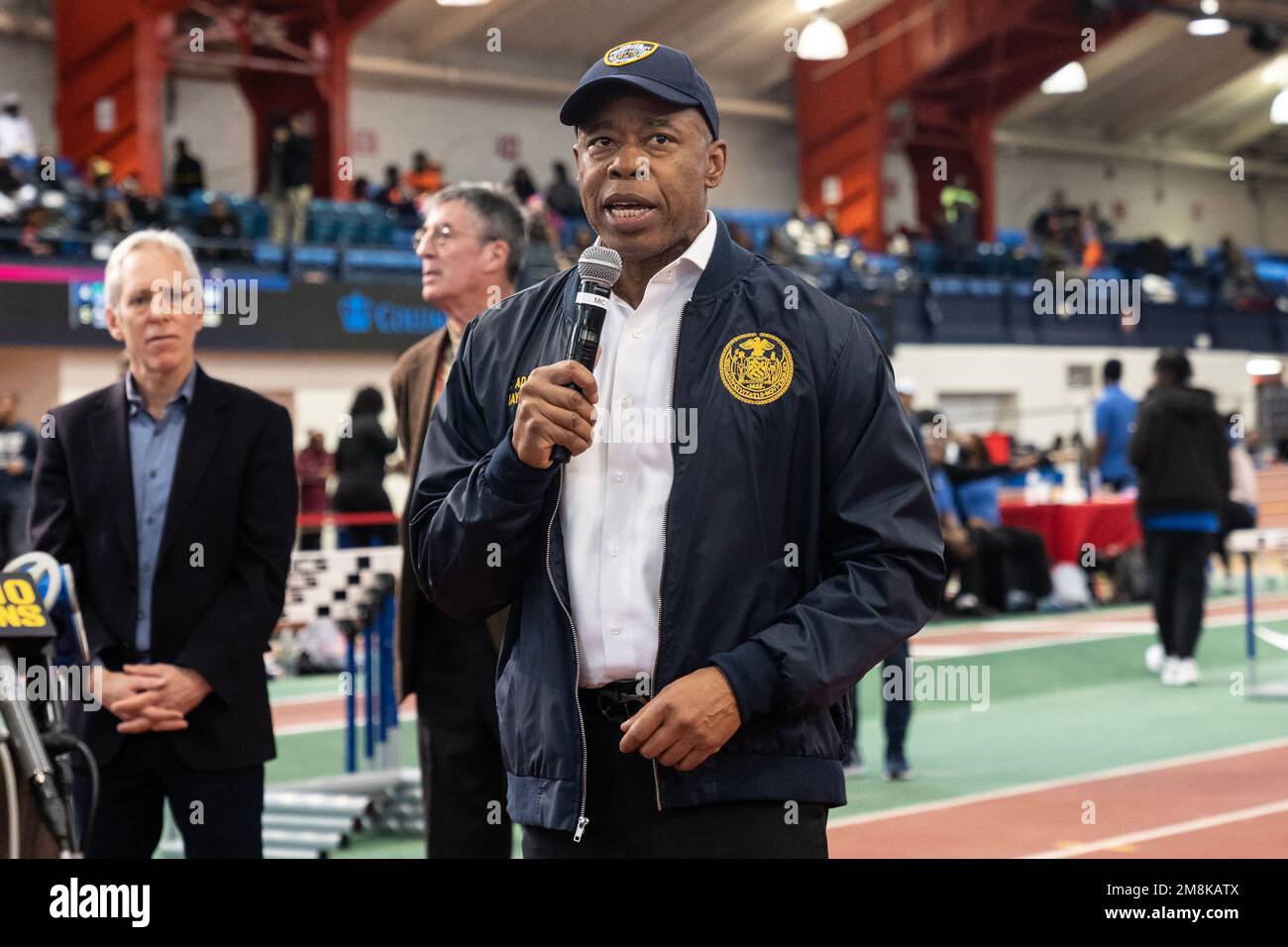 New York, USA. 14th Jan, 2023. Mayor Eric Adams visits Armory in New ...