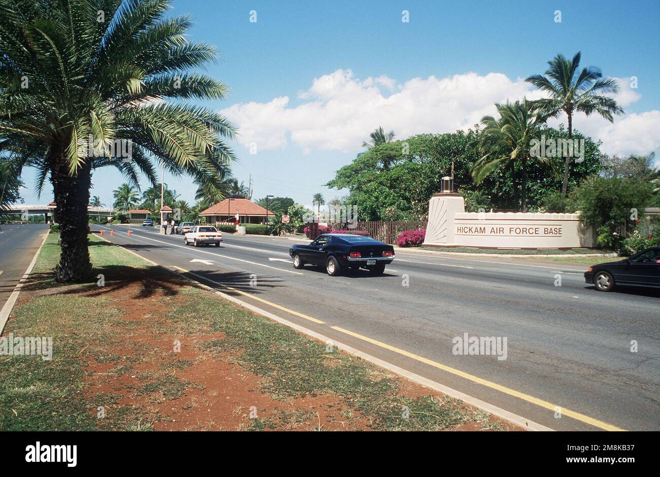 A long side view of the main gate. Base: Hickam Air Force Base State ...