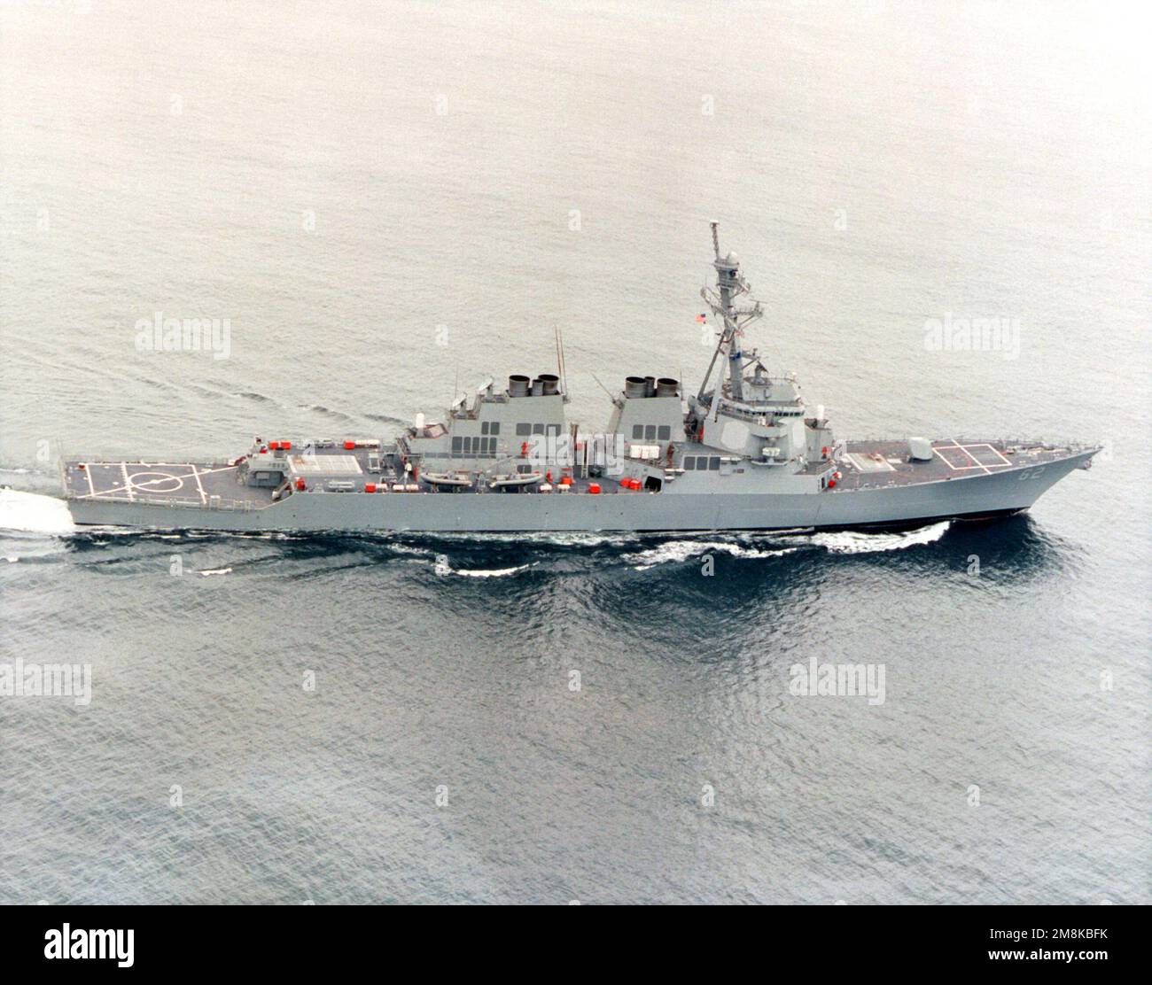 A high oblique starboard side view of the guided missile destroyer USS ...