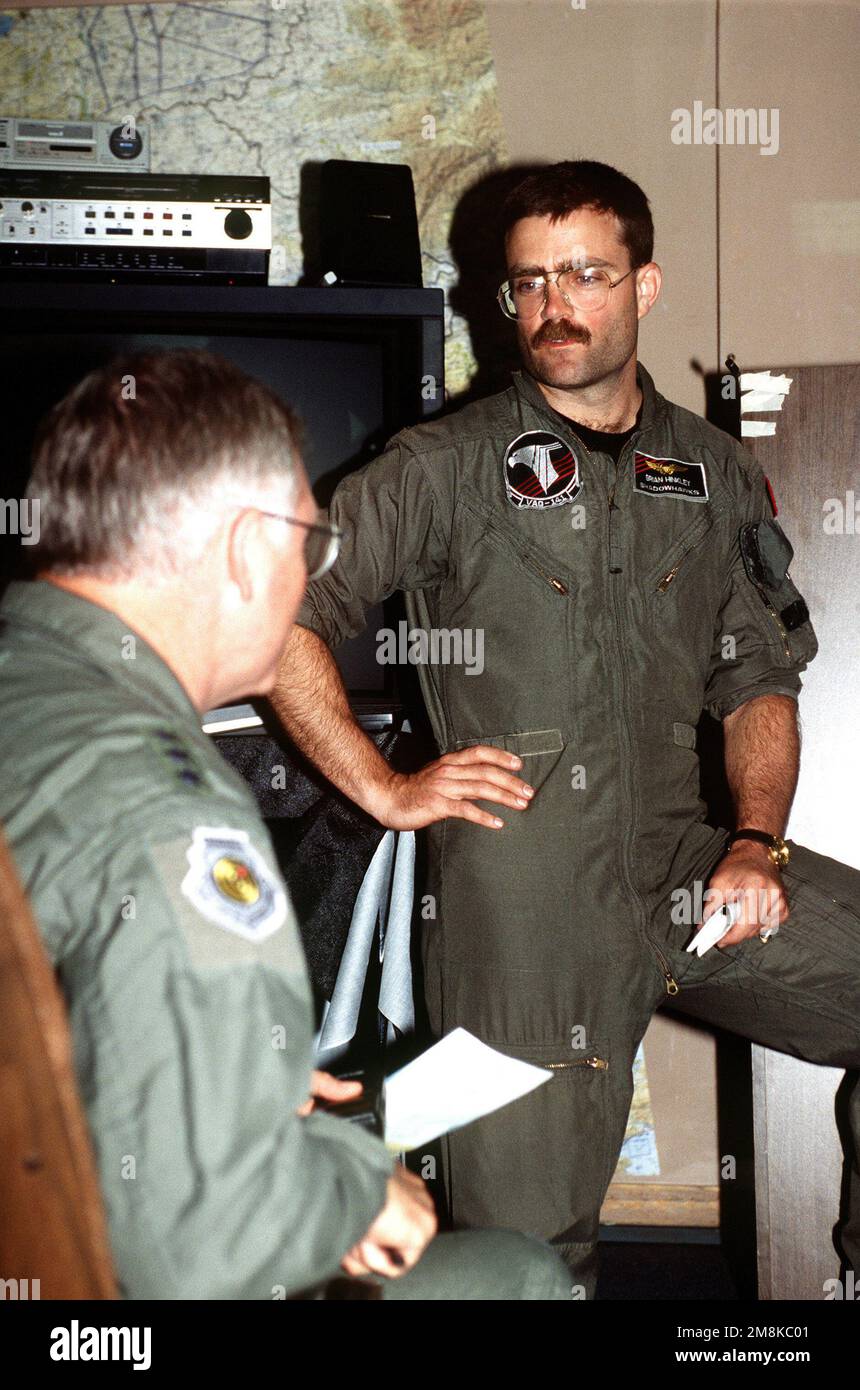 US Navy CAPT. Brian Hinkley, a pilot with the Navy EA-6 Shadowhawks ...