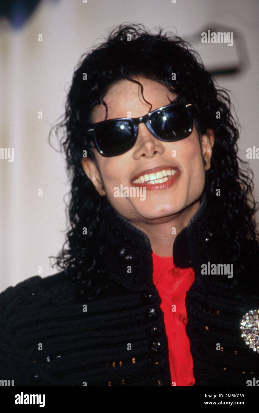 Michael Jackson at an award ceremony held by CBS Records February 20, 1990 in Los Angeles, CA ...