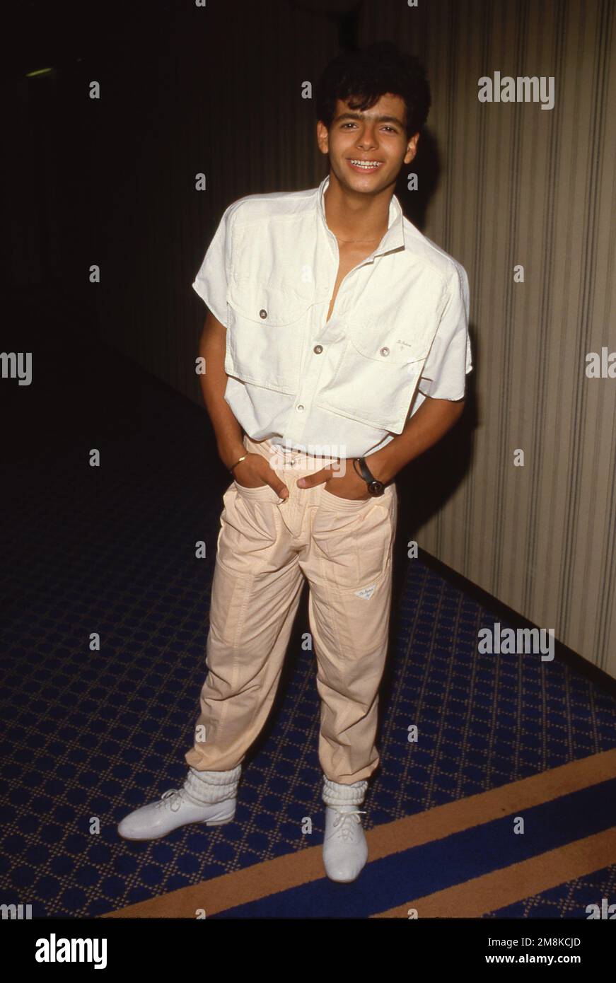 Robi Rosa of Menudo at the Century Plaza Hotel, Los Angeles, California ...