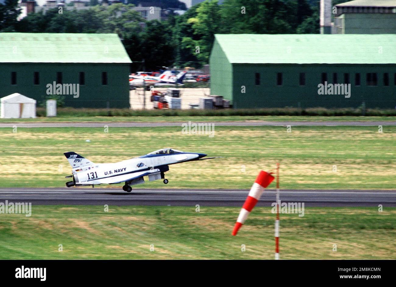 The Rockwell/Daimler-Benz Aerospace X-31 research aircraft takes off ...