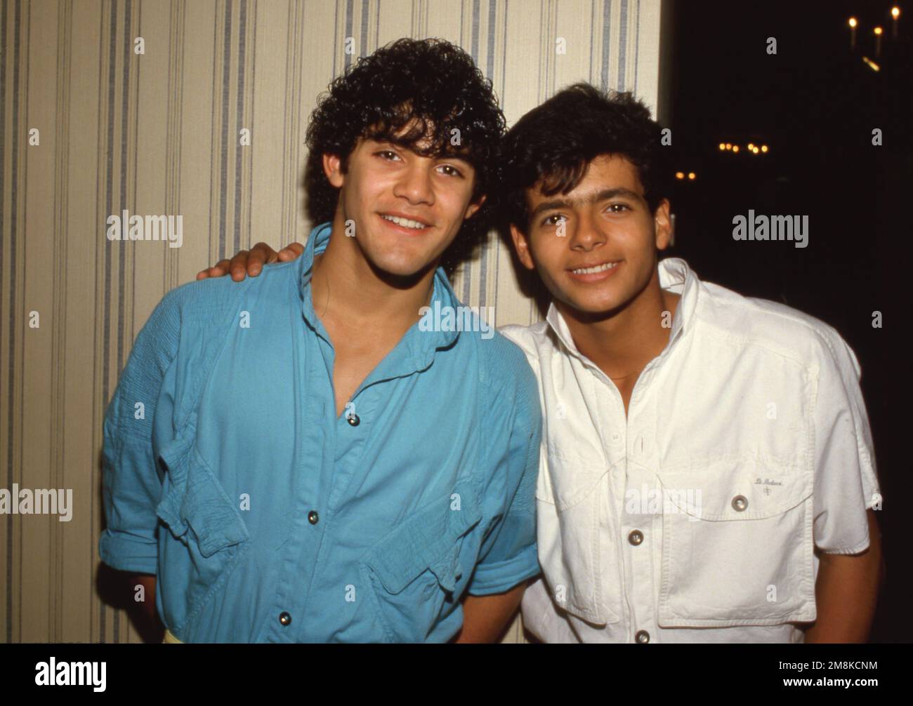 Charlie Rivera and Robi Rosa of Menudo at the Century Plaza Hotel, Los ...