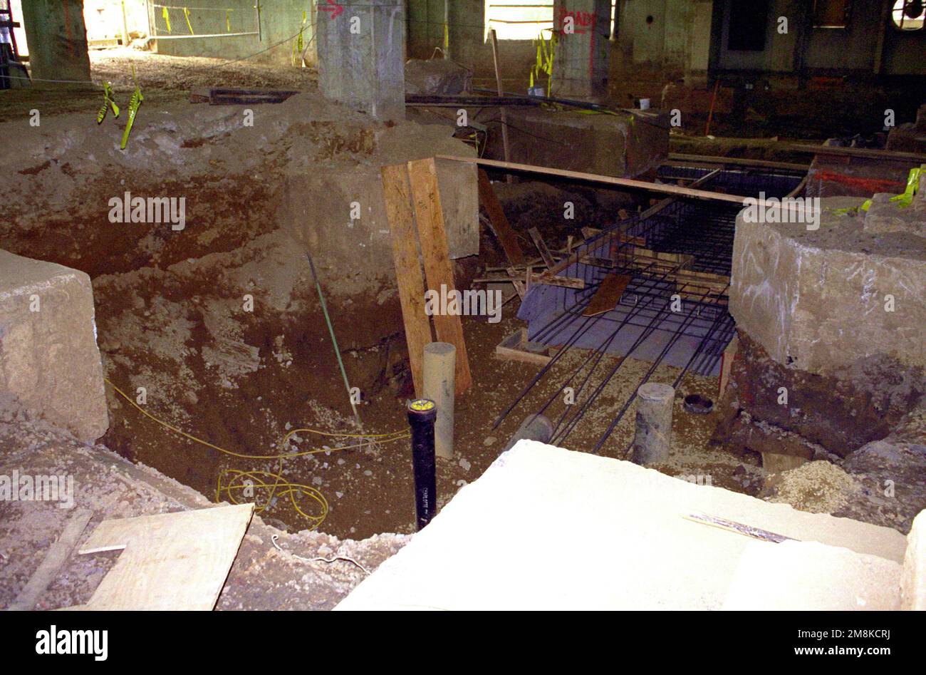 Renovation of the Pentagon building. Construction area during the ...
