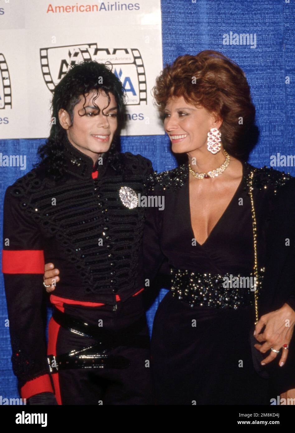 Michael Jackson and Sophia Loren at the 7th Annual American Cinema ...
