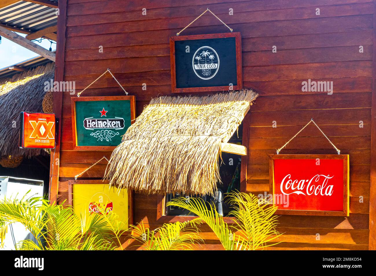 Restaurant and bar signs from Heineken Dos XX to Coca Cola on Isla ...