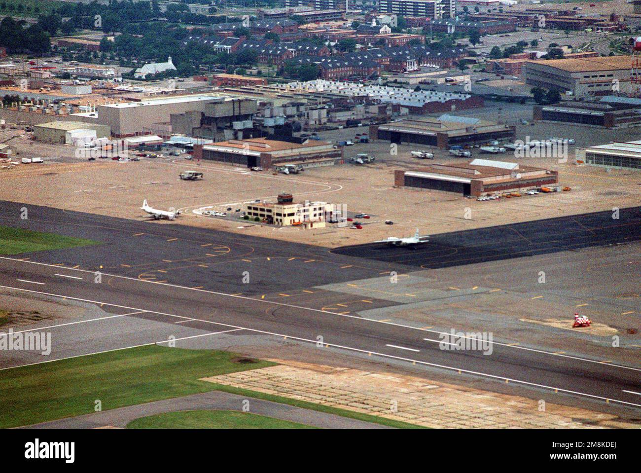 An aerial view of a section of NAS Norfolk showing the section of the ...