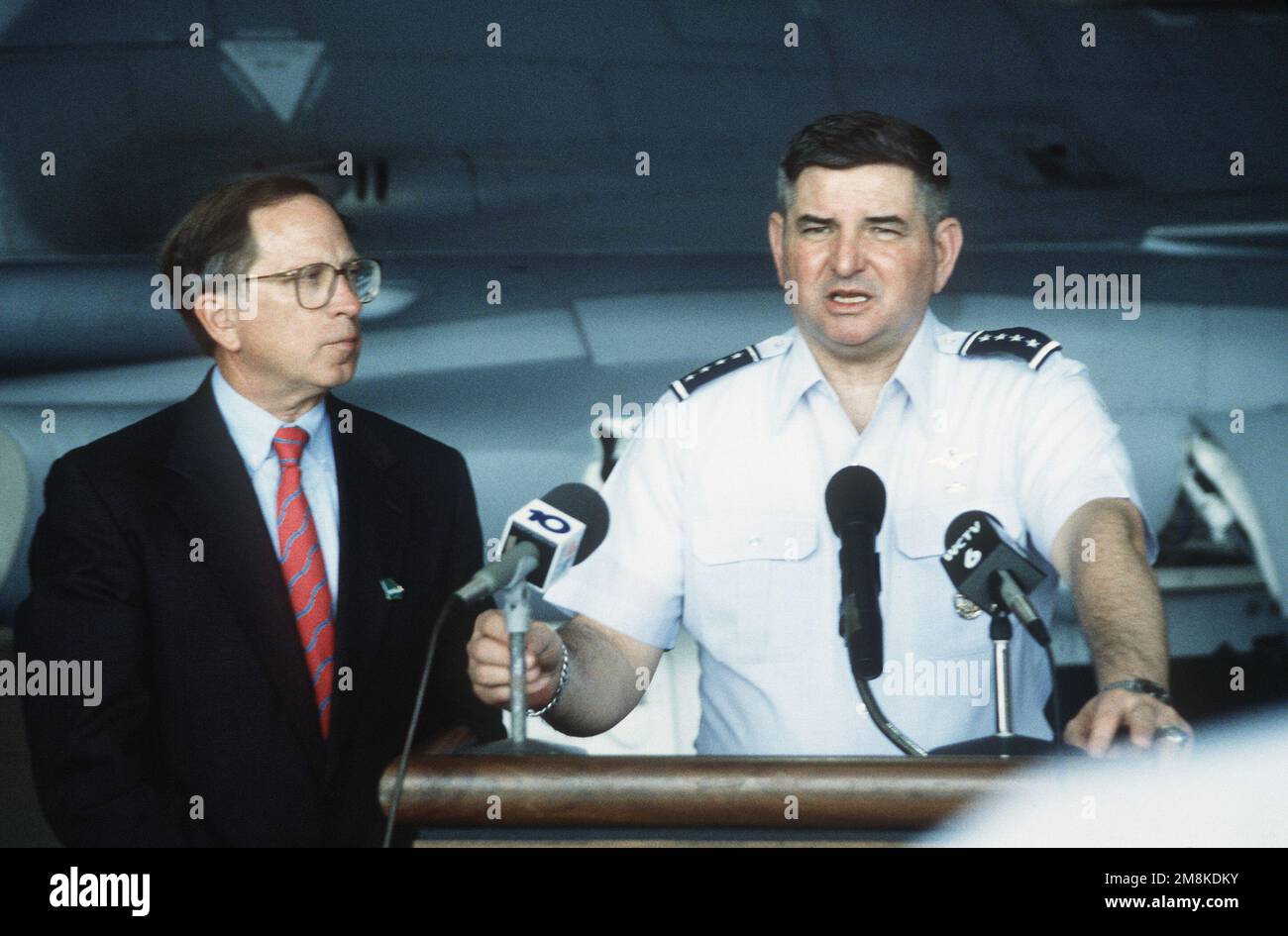 General Ronald Fogelman, Air Force chief of staff, addresses the 347th ...
