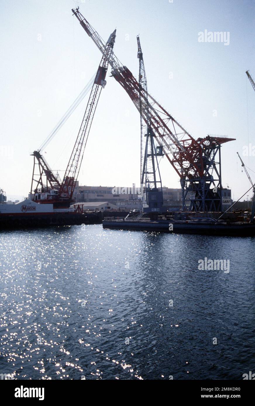 The largest crane at the Long Beach Naval Shipyard, the Titan II, is ...
