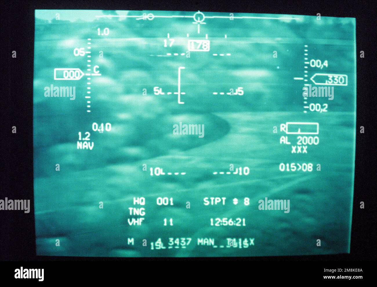 The heads up display of a U.S. Air Force F-16C Fighting Falcon while ...