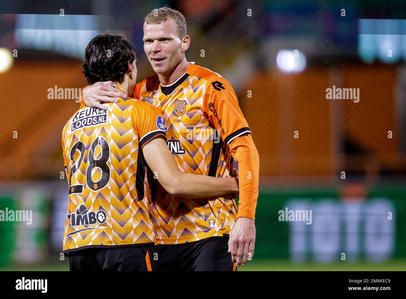 VOLENDAM, NETHERLANDS - JANUARY 14: Josh Flint of FC Volendam and Henk ...