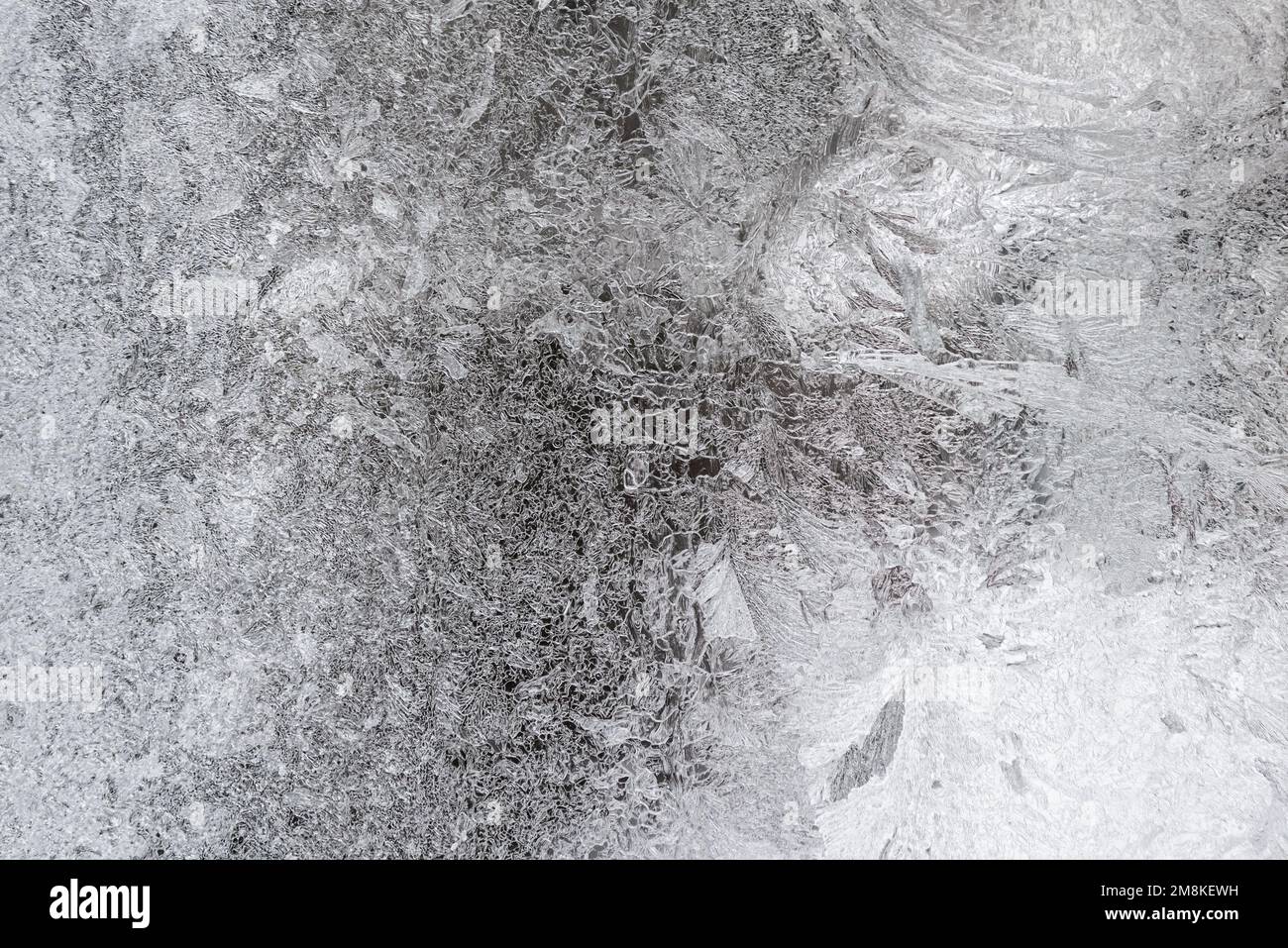 Texture of a frozen window, glass in ice. Winter background. Backdrop ...