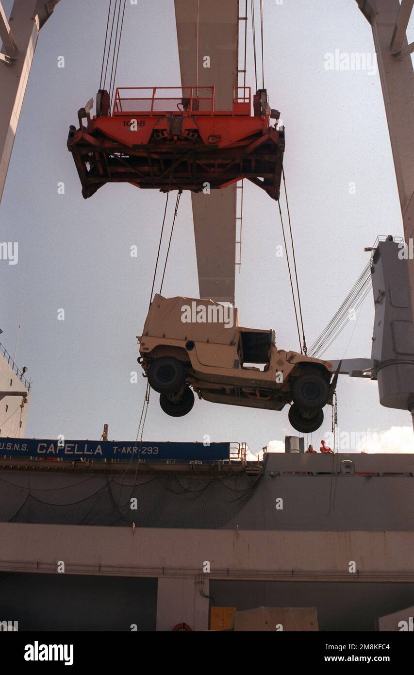View of an M998 High-Mobility Multipurpose Wheeled Vehicle (HMMWV ...