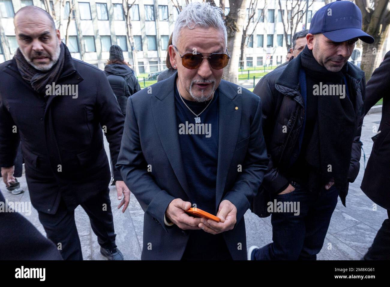 Milan, Italy. 14th Jan, 2023. Roberto Baggio is seen at Armani show ...