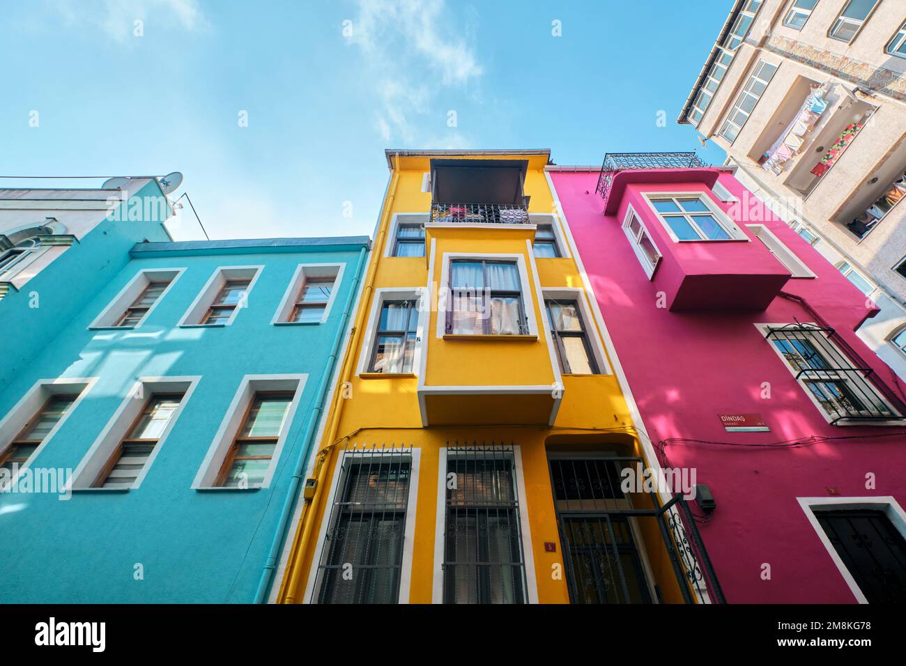 Istanbul, Turkey - January, 2023: Colorful houses in Balat district and ...