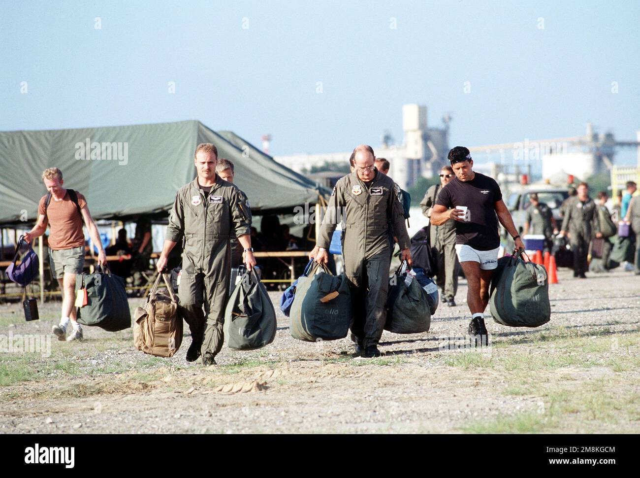 Air crew members from the 914th Airlift Wing, Niagara Falls, N.Y. walk ...