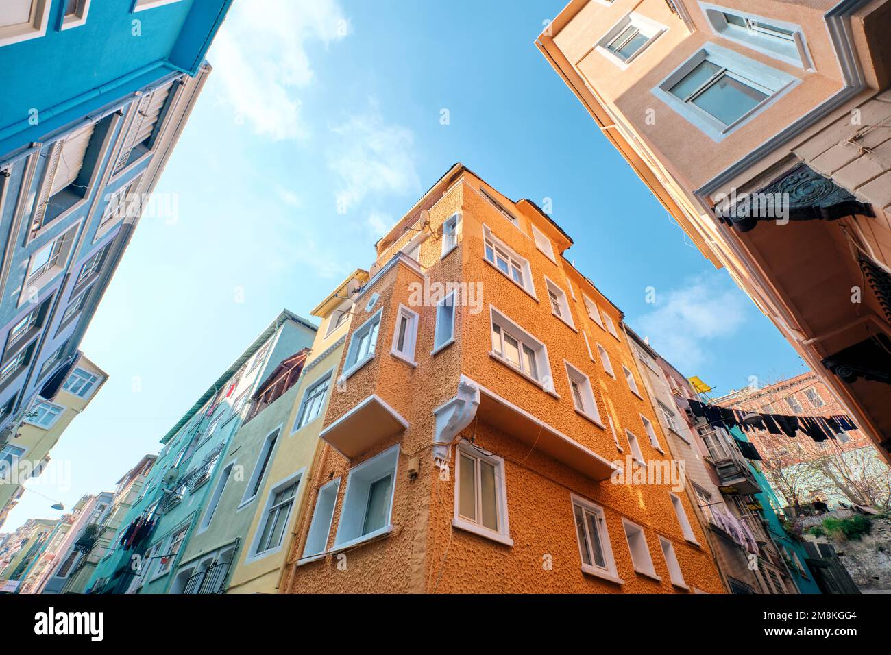 Istanbul, Turkey - January, 2023: Colorful houses in Balat district and ...