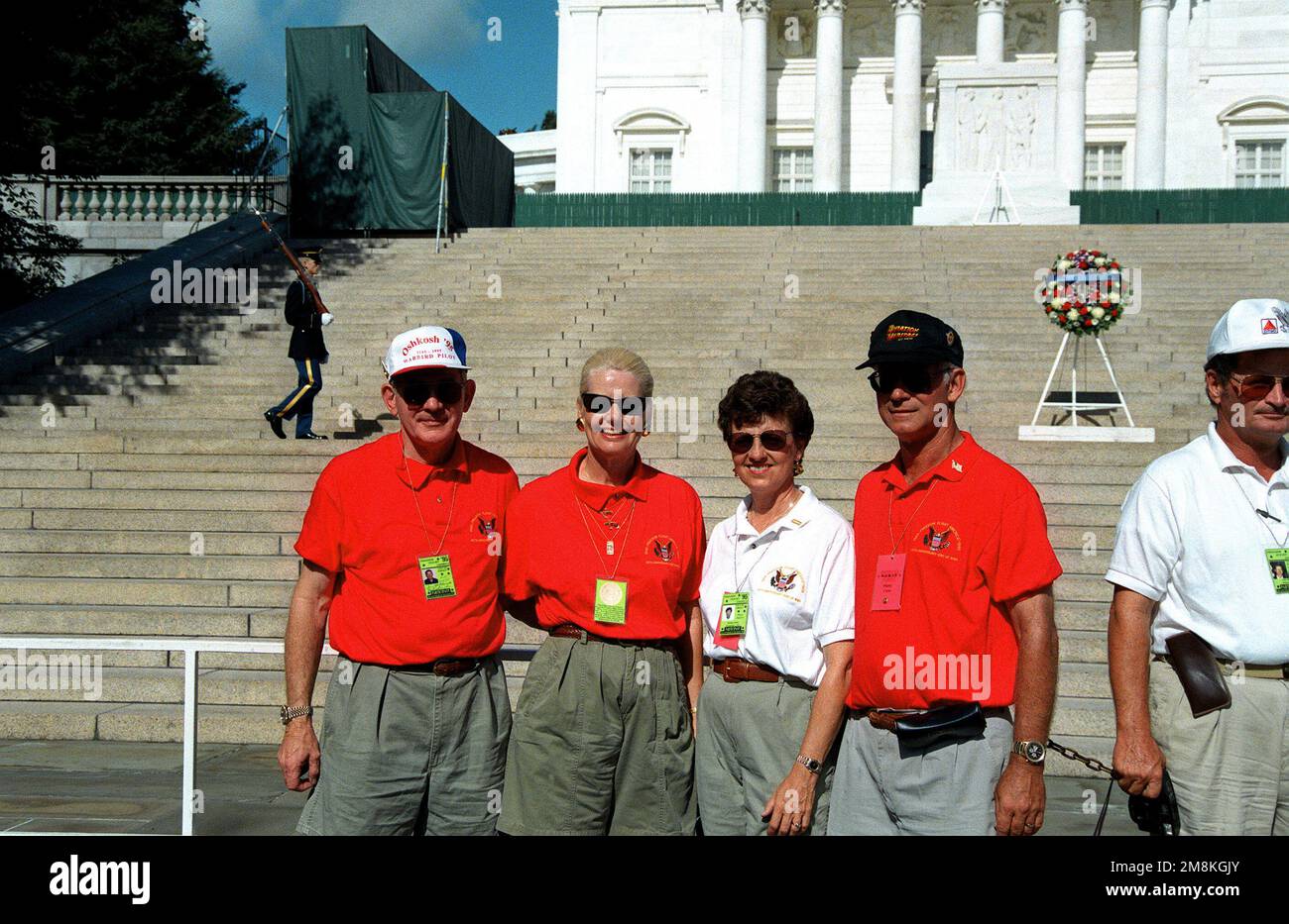 The P-51 Mustang pilots from Freedom Flight America pose for a ...