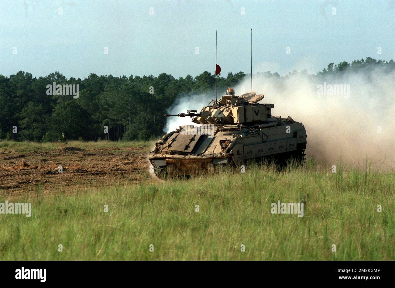 An M2 Bradley from the 3rd of the 15th Infantry Battalion, 24th ...