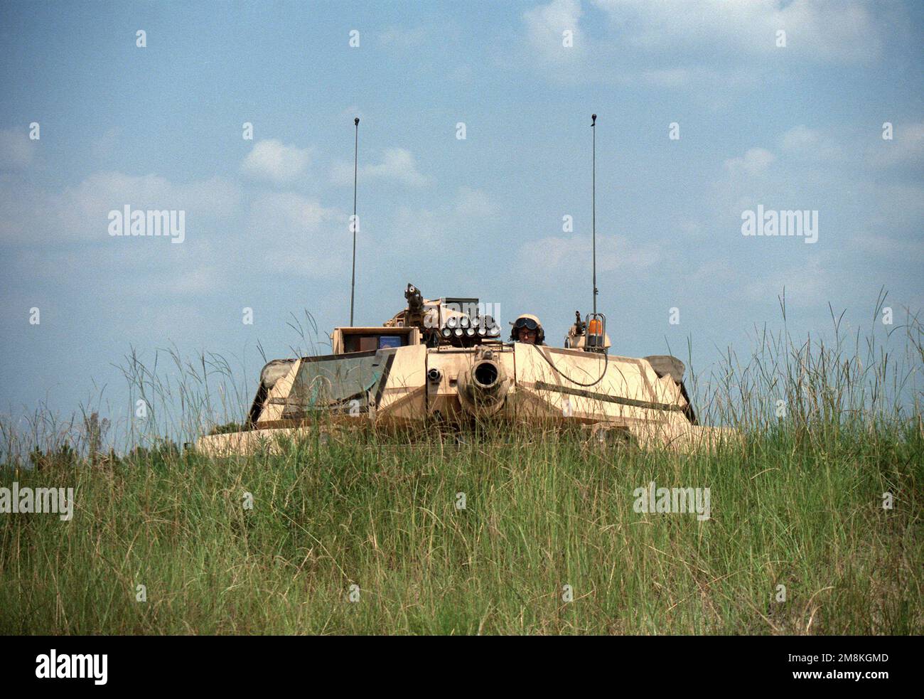An M1 tank from the 24th Infantry Division (Mechanized) in hull ...