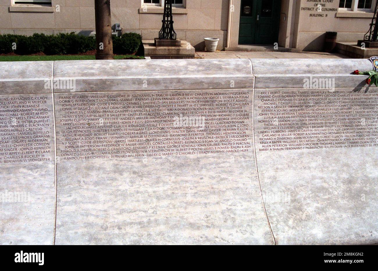 A view of a section of the National Law Enforcement Officer's Memorial ...