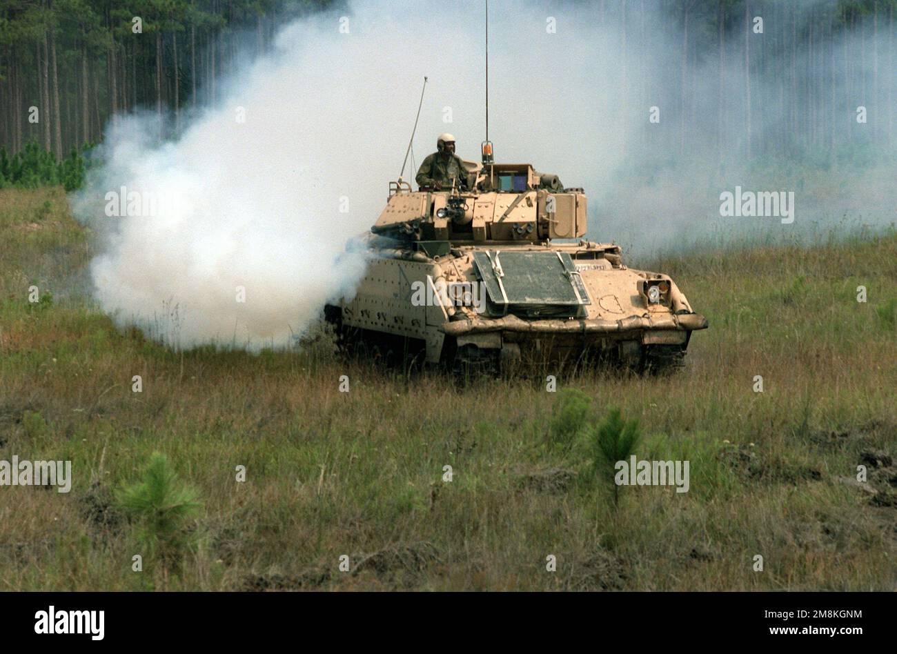 An M2 Bradley from the 3rd of the 15th Infantry Battalion, 24th ...