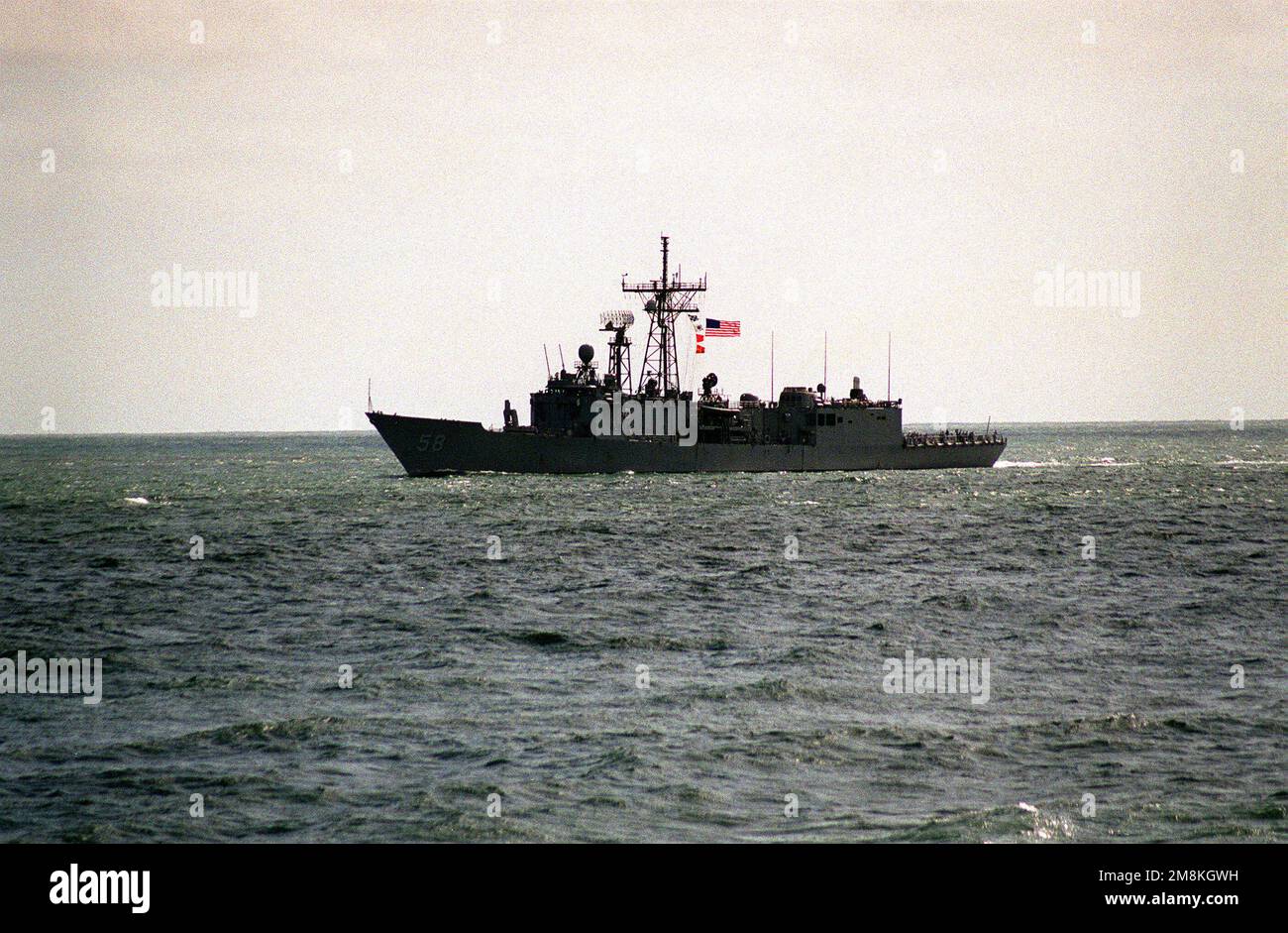 A port bow view of the guided missile frigate USS SAMUEL B. ROBERTS ...