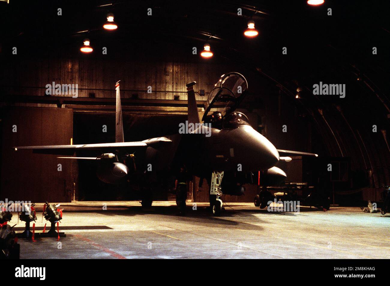 A US Air Force F-15E Eagle fighter pilot from the 494th Fighter ...