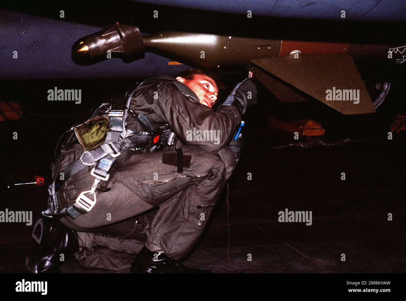 A US Air Force F-15E Eagle fighter pilot from the 494th Fighter ...