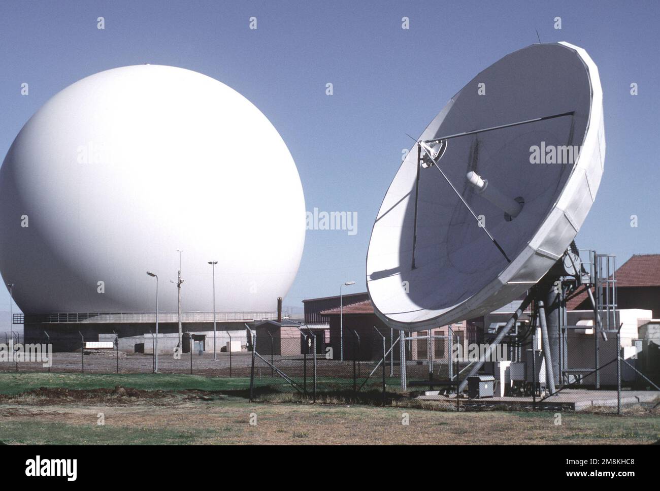Radome in compound at RAF Oakhanger, Telemetry Command Site, England ...
