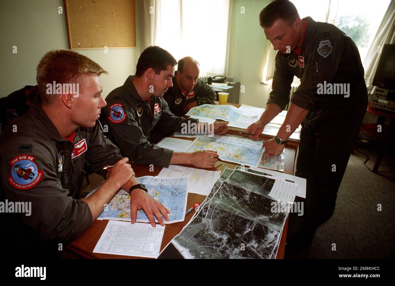 Pilots from the 22nd Fighter Squadron, Spangdahlem AB, Germany conduct ...