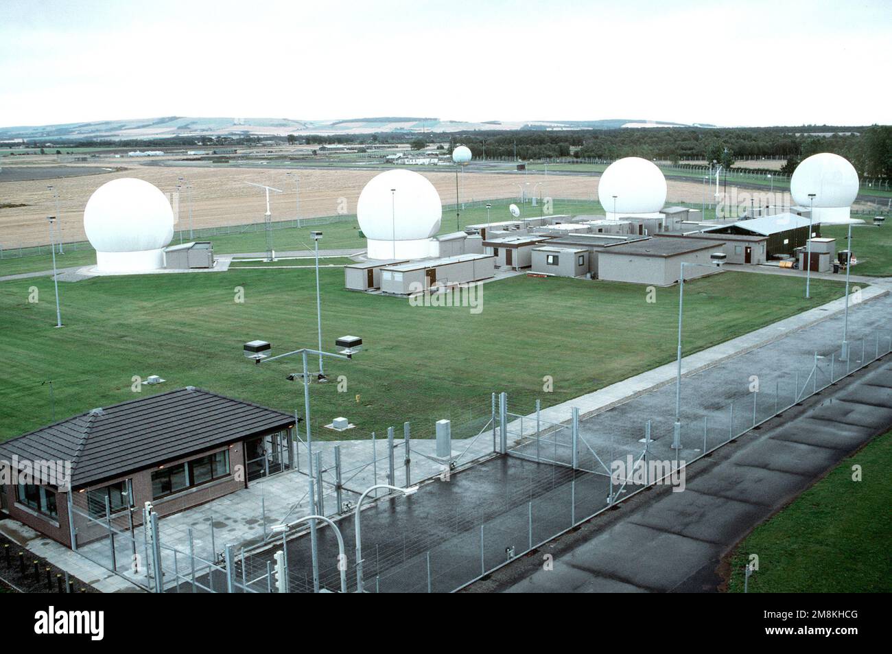 Aerial view of 17th Surveillance Squadron facilities at RAF Edzell ...