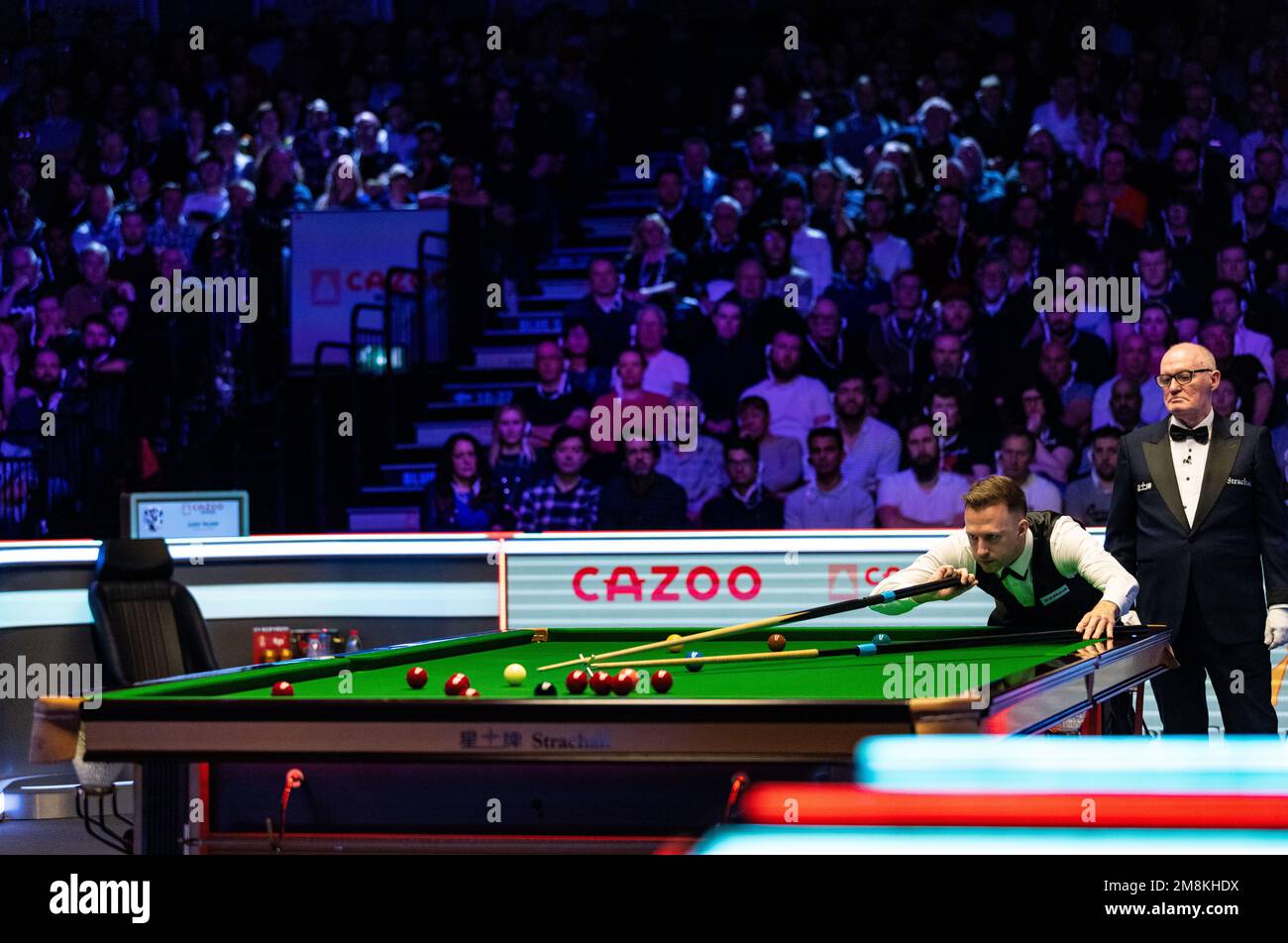 Judd Trump in action during day seven of the Cazoo Masters at Alexandra ...
