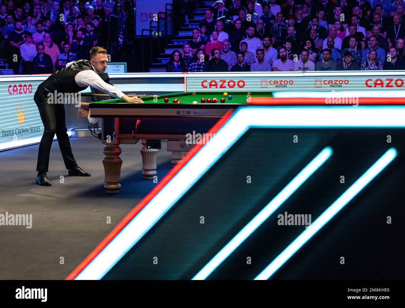 Judd Trump in action during day seven of the Cazoo Masters at Alexandra ...