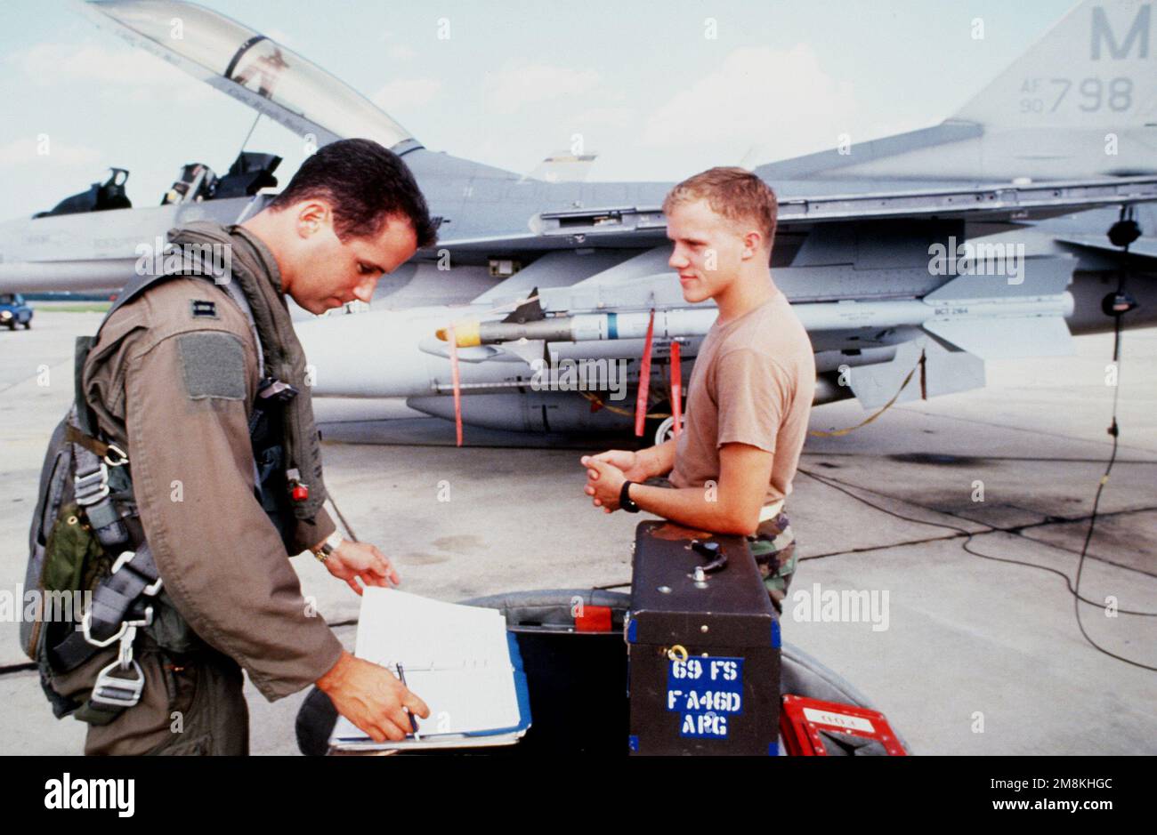 CAPT. Kershy (left), a F-16 Fighting Falcon pilot from the 69th Fighter ...