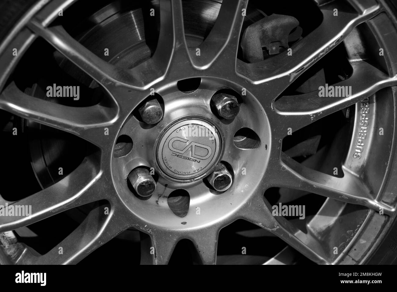 Dubai, United Arab Emirates - January 10, 2023 car wheel metal alloy ...