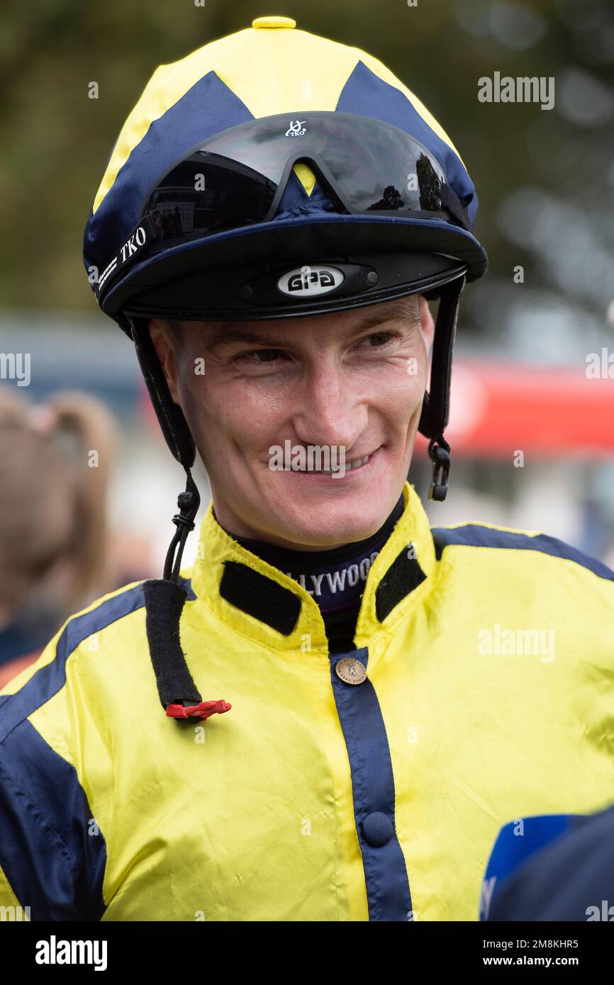 Windsor, Berkshire, UK. 3rd October, 2022. Jockey Daniel Muscutt winner ...