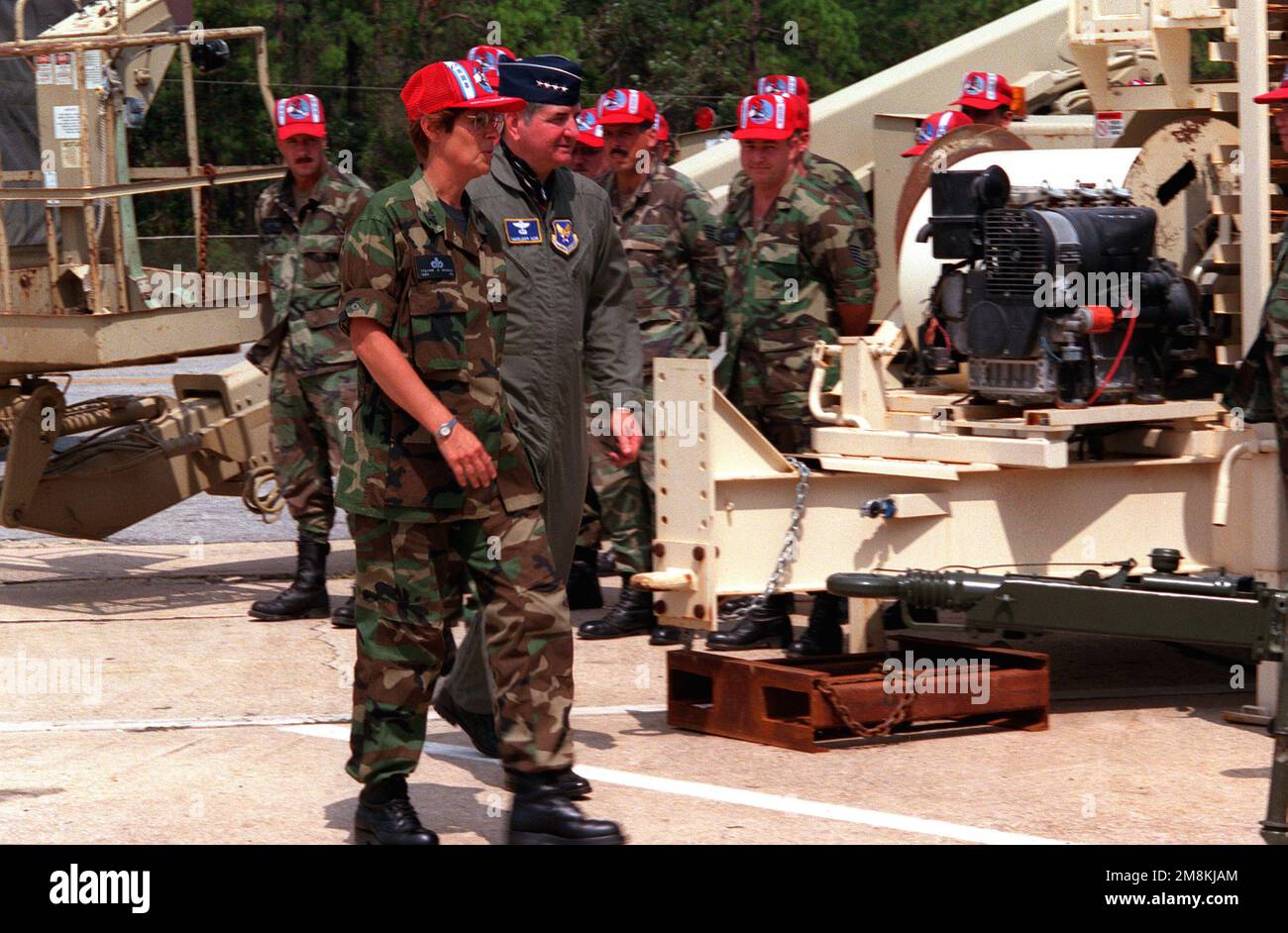 GEN. Ronald Fogelman, Air Force CHIEF of STAFF, looks at equipment ...