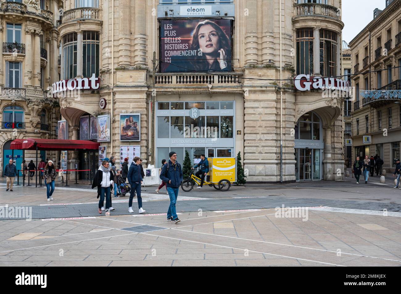 Montpellier, Occitanie, France, 12 28 2022 - The Comedy square and the ...