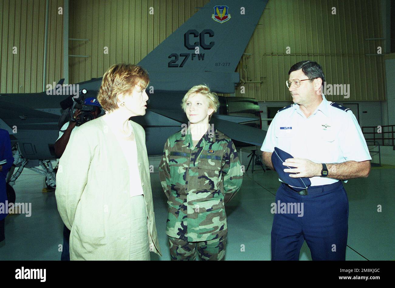 Dr. Sheila Widnall, Secretary of the Air Force, talks with CAPT ...
